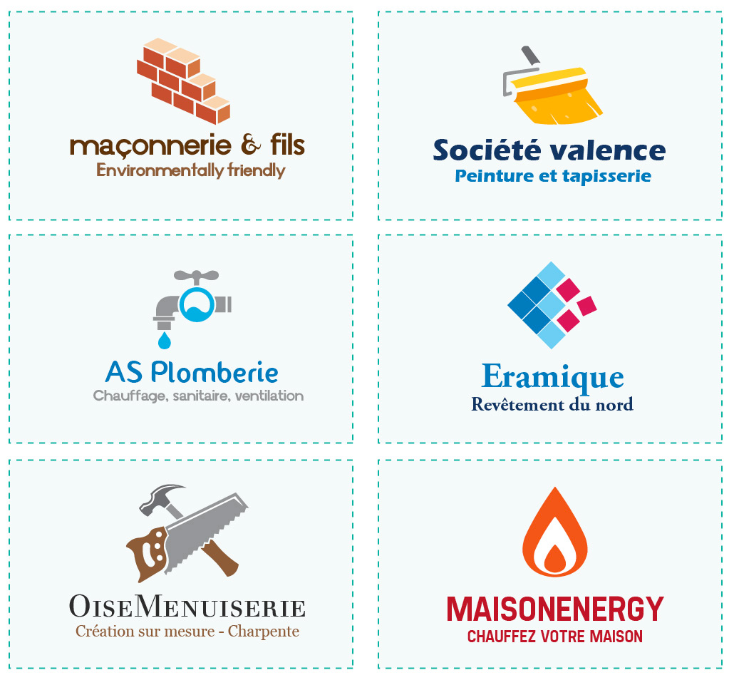 Voorbeelden van logo's gemaakt met de ontwerptools van logogenie